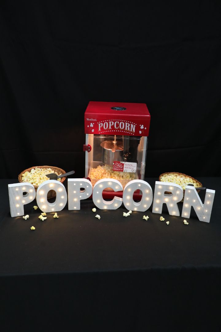 Light up Marquee POPCORN Letters (white) – Infinity Events & Decor