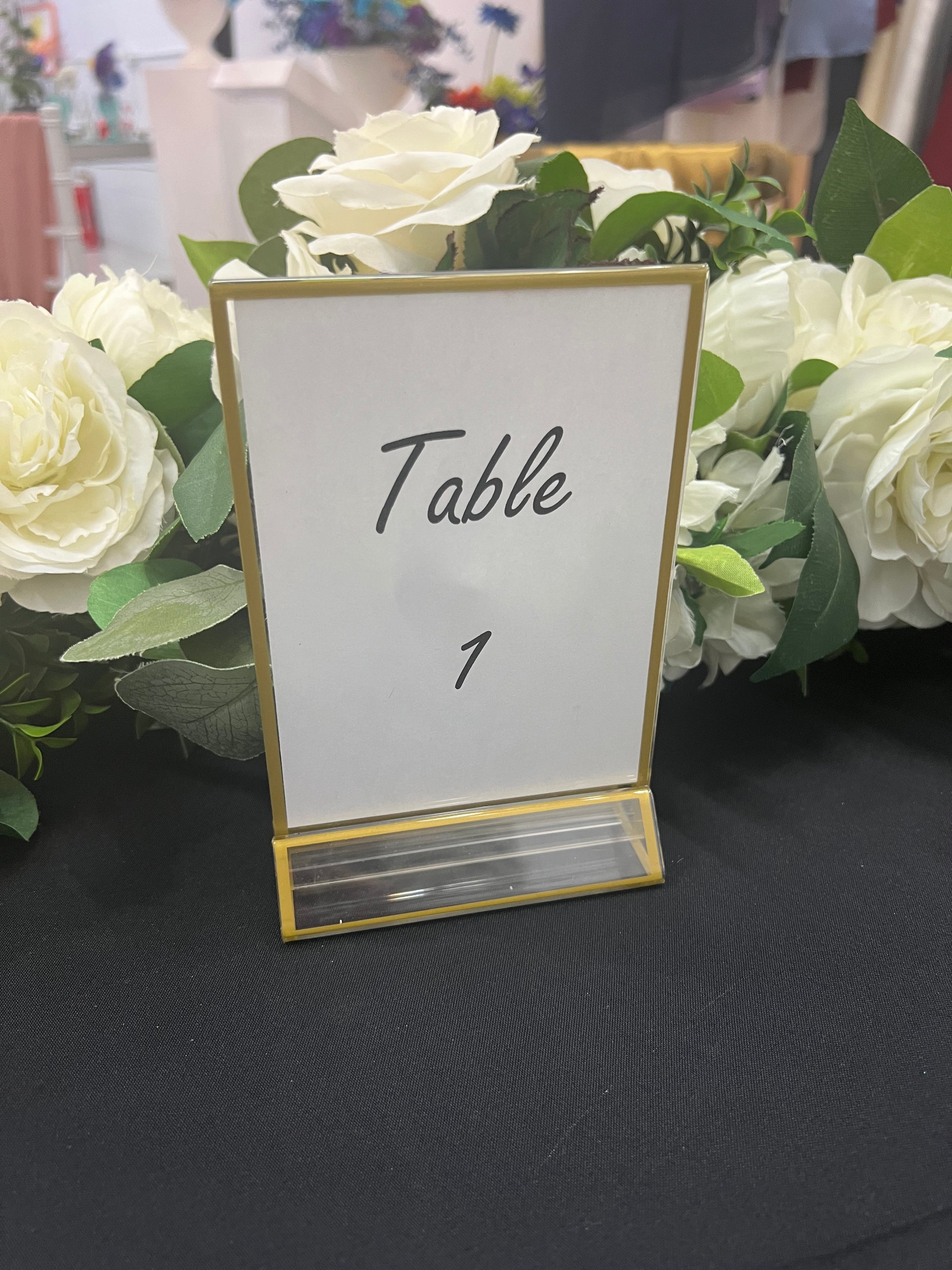 Table Number-Gold Frame – Infinity Events & Decor