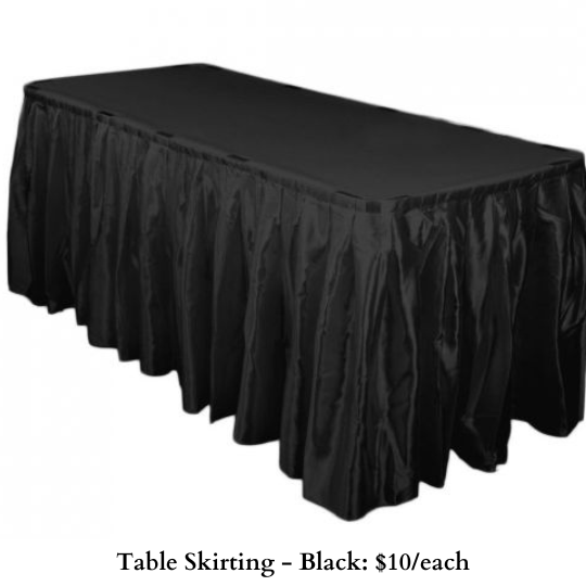 Table Skirting - Black-Ruffled Edge – Infinity Events & Decor